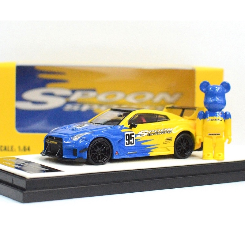 (NOT SEALED) SPACE MODEL 1/64 NISSAN GTR R35 SPOON WITH BEAR FIGURE ...