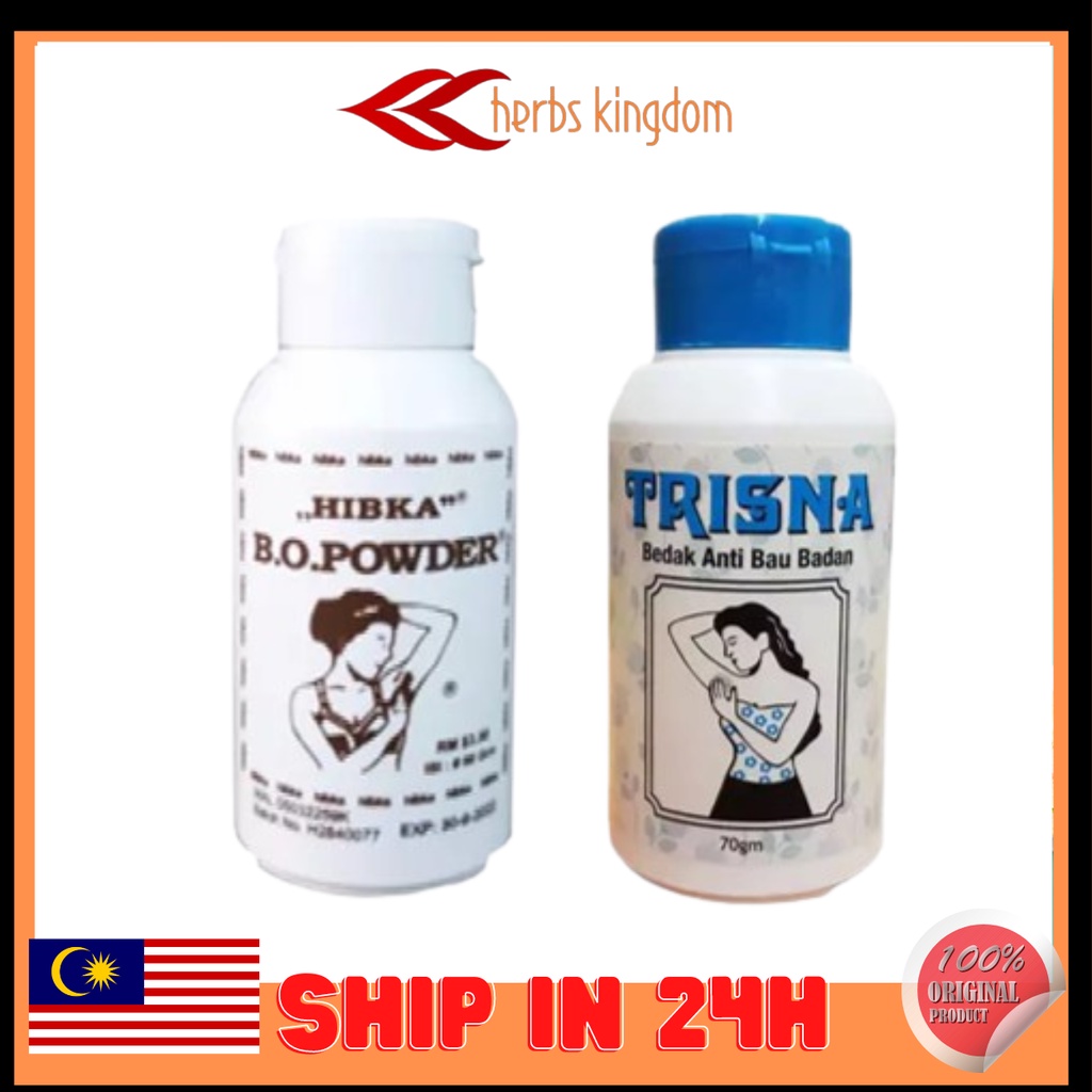 [ORIGINAL] TRISNA POWDER BEDAK ANTI BAU BADAN [70GM] HIBKA B.O. POWDER ...