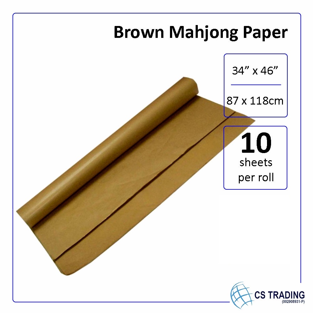 10 pcs x Brown Mahjong Paper - 87 x 118cm / Brown Mahjong Paper Roll ...