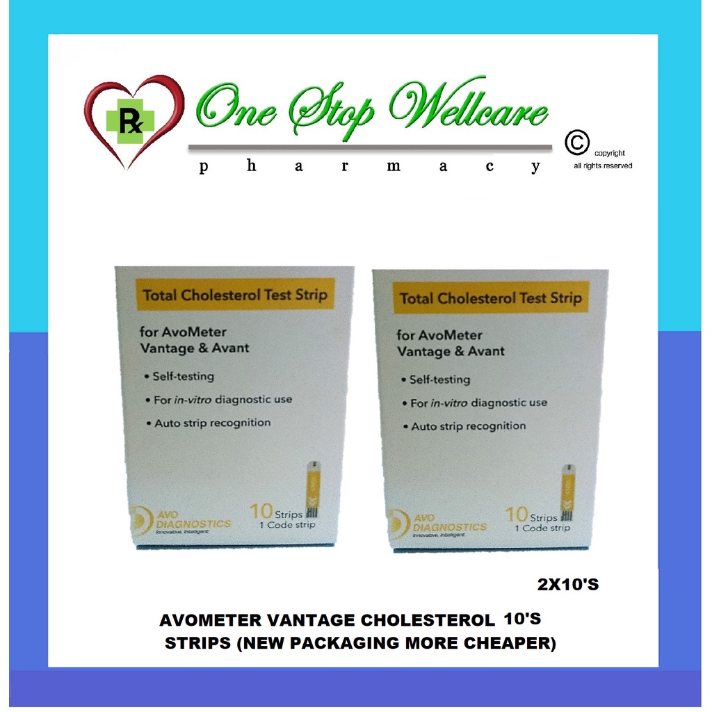 AVOMETER VANTAGE CHOLESTEROL 10 TEST STRIPS (NEW PACKAGING MORE CHEAPER ...