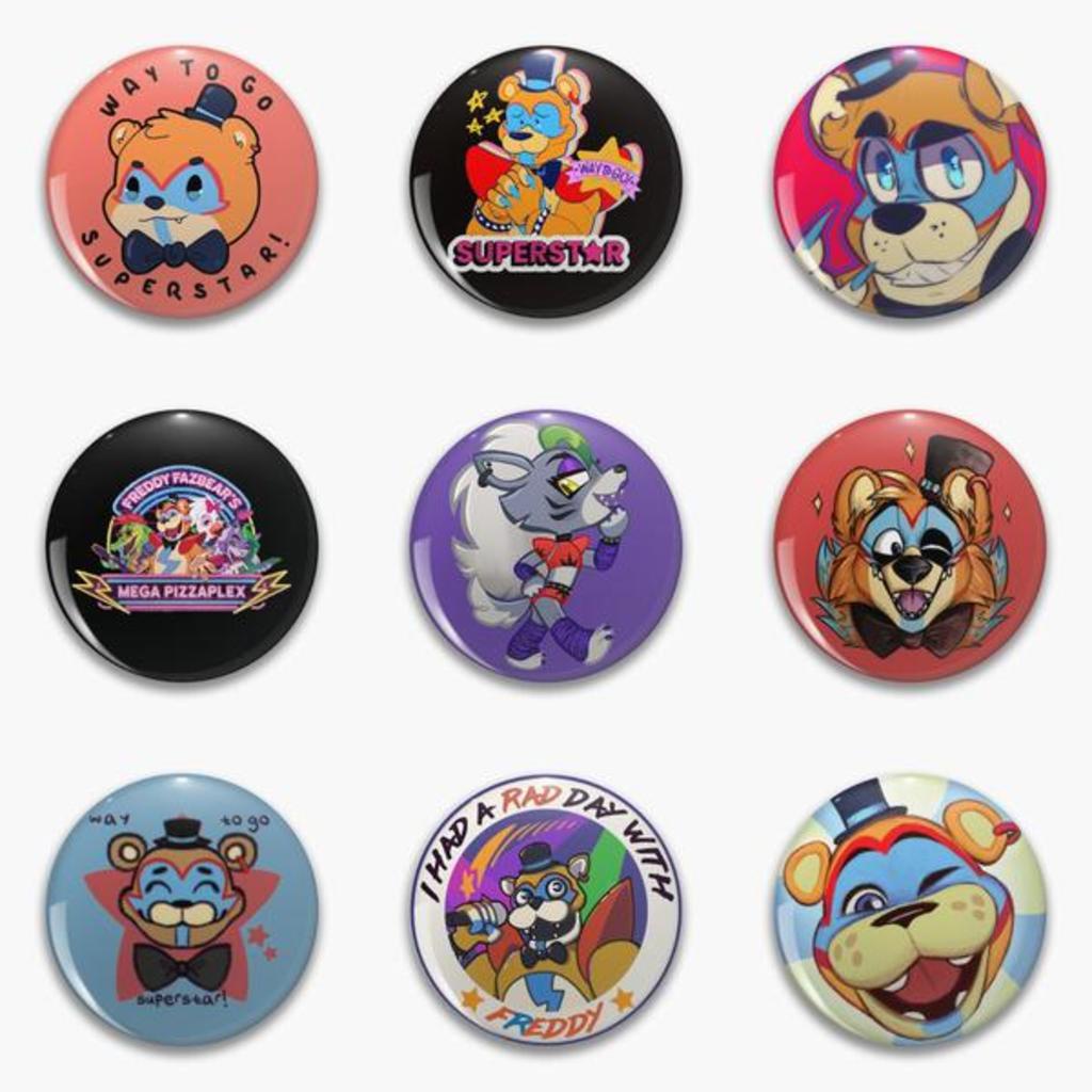 Glamrock Freddy Fnaf Security Breach Superstar Soft Button Pin ...