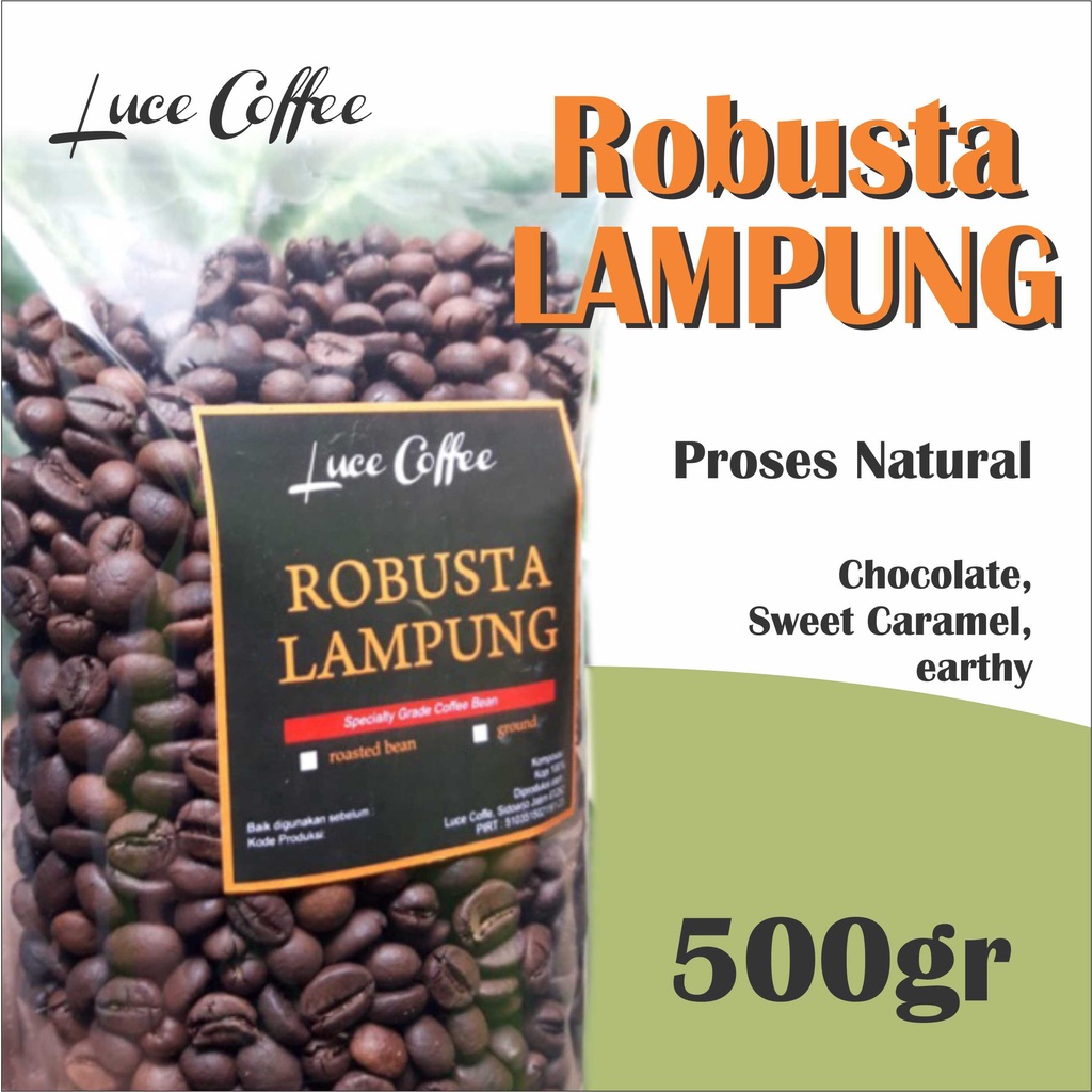 Luce Coffee, Lampung ROBUSTA Coffee 500gr - Beans or Powder | Shopee ...