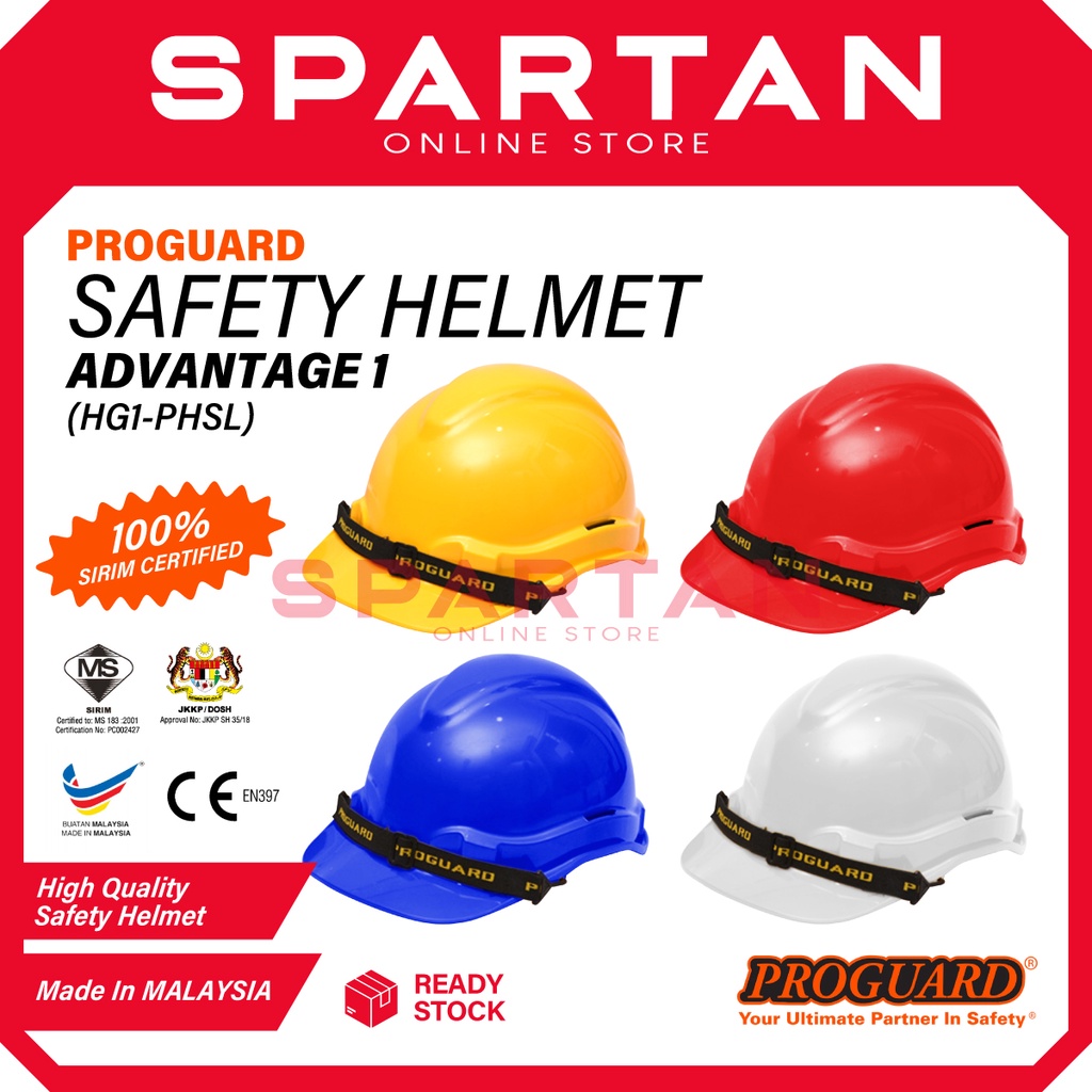 Proguard Safety Helmet | Sirim Certified | Yellow/White/Blue/Red | HG1 ...