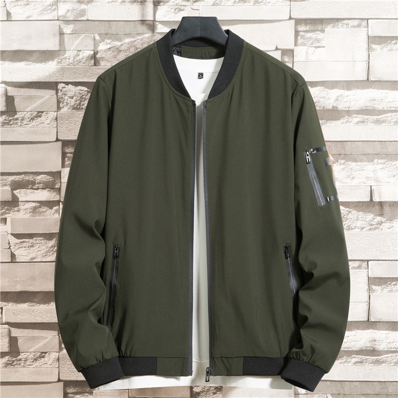 L-9XL Bomber Jacket Casual Jacket Men's Korean Fashion Slim Fit Sports ...