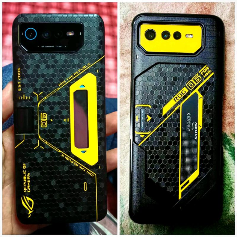 ROG Phone 8/7/6/5/3 Black Honeycombs X Yellow/Red Fusion Premium Hybrid ...