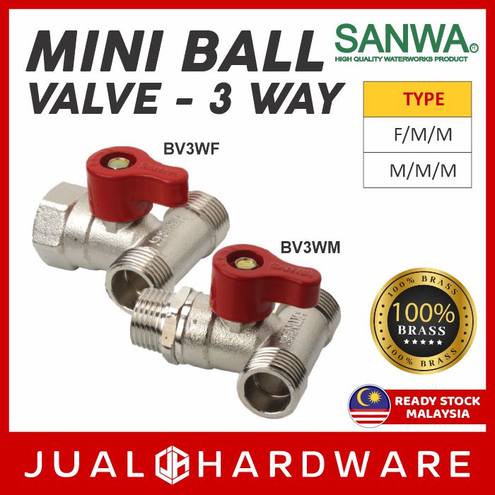 JH - SANWA Mini Ball Valve (3Way) | Shopee Malaysia