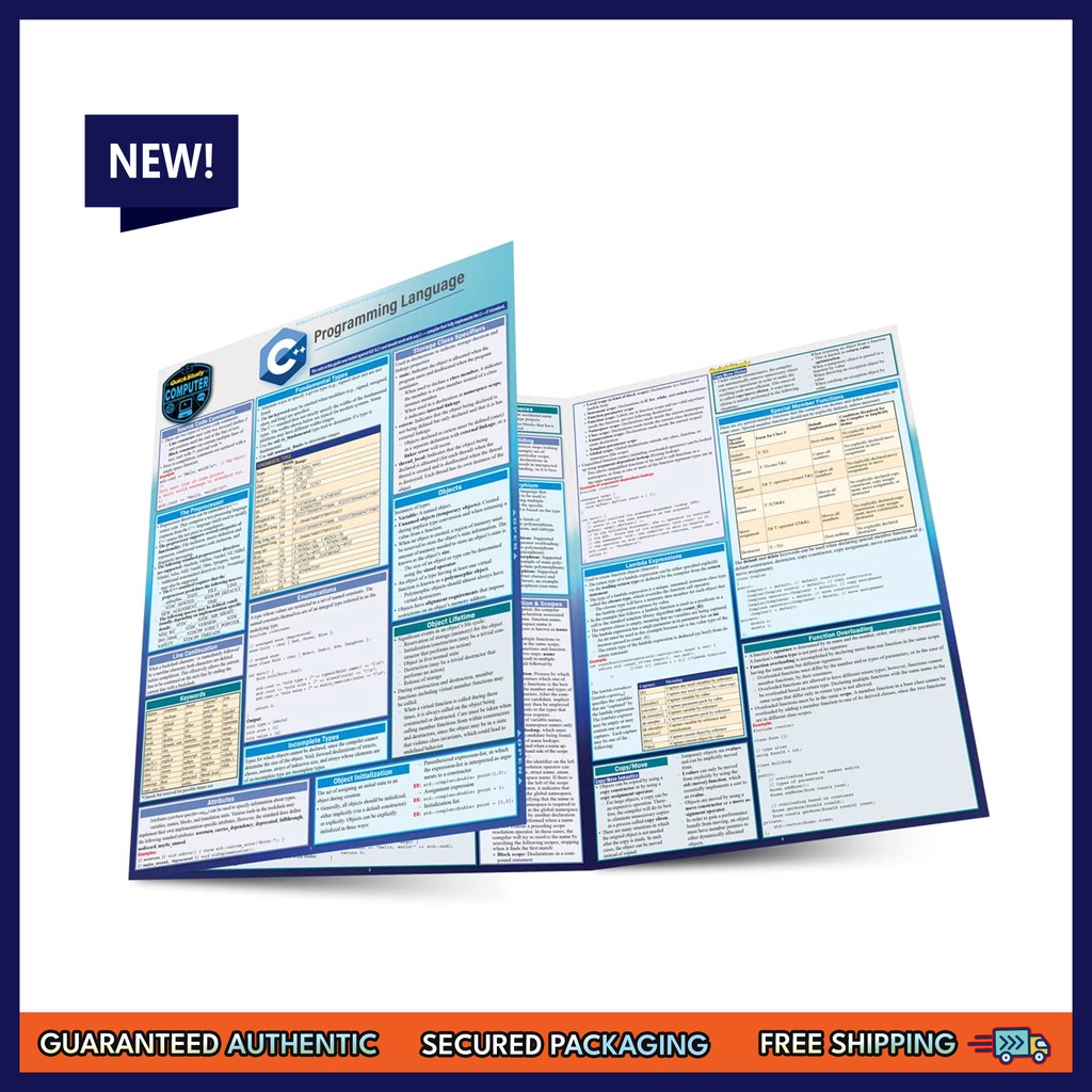 C++ Programming Language: a QuickStudy Laminated Reference (Quickstudy Reference Guide) | Shopee ...
