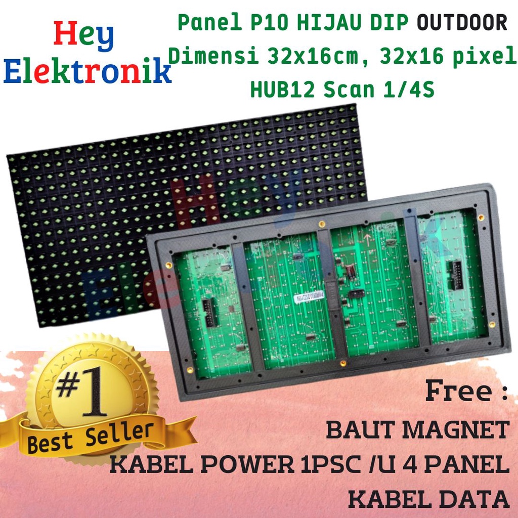 HIJAU Panel Module LED Module Module P10 Running Text DIP Green Green ...