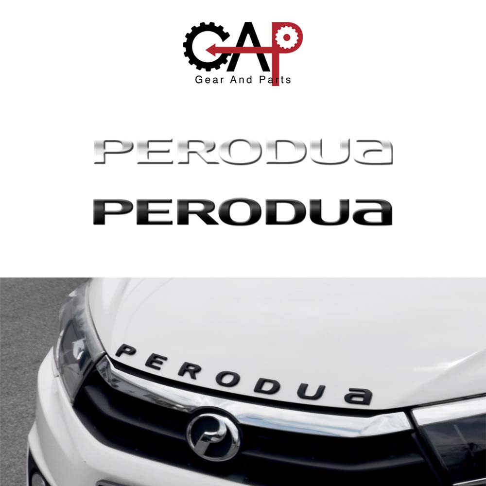 PERODUA Car Front Rear 3D Hood Wording Logo Emblem Alphabet Letter 3M ...