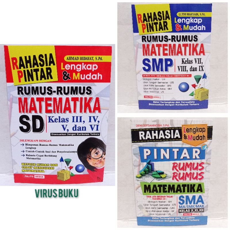 Smart Secret Book Formulas - Formulas For Elementary School Mathematics Class 3,4,5,6/junior ...