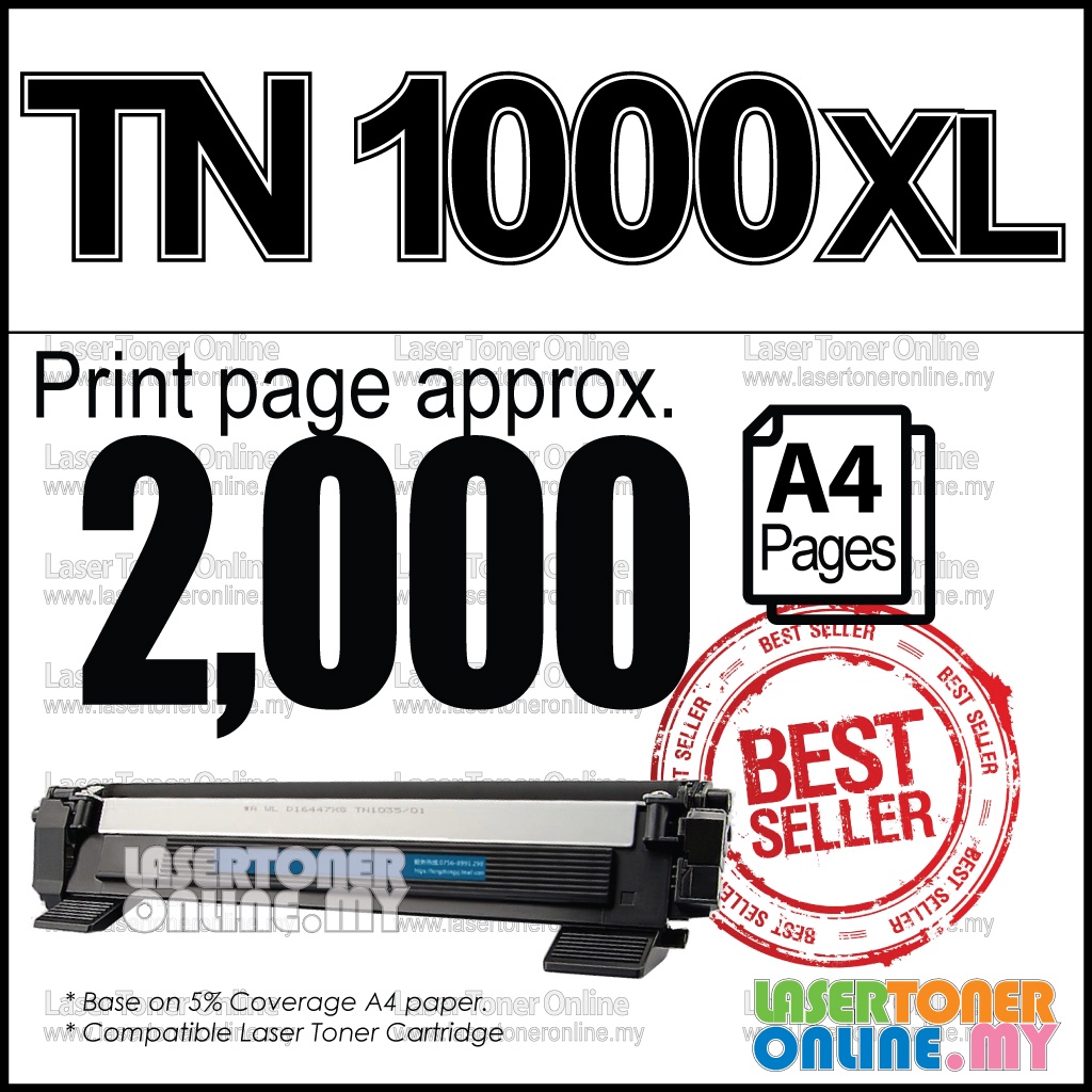 Compatible to Brother TN1000 TN-1000 1000 HL-1110 1210 1510 1610W - MFC-1810 1815 1910 | Shopee ...