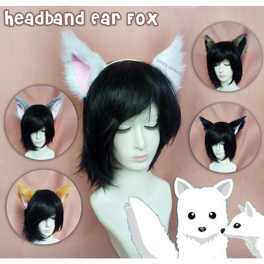 Plain Fox headband furry fur halloween party cosplay kitsune Fox Angora ...