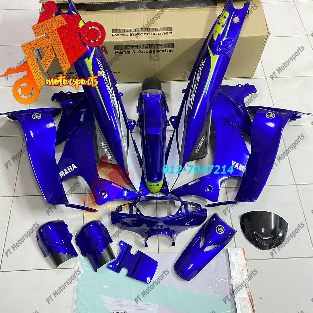 Yamaha 125ZR 125Z Cover Set DPBMC Blue Biru GP Sticker Rossi 46 HLY ...