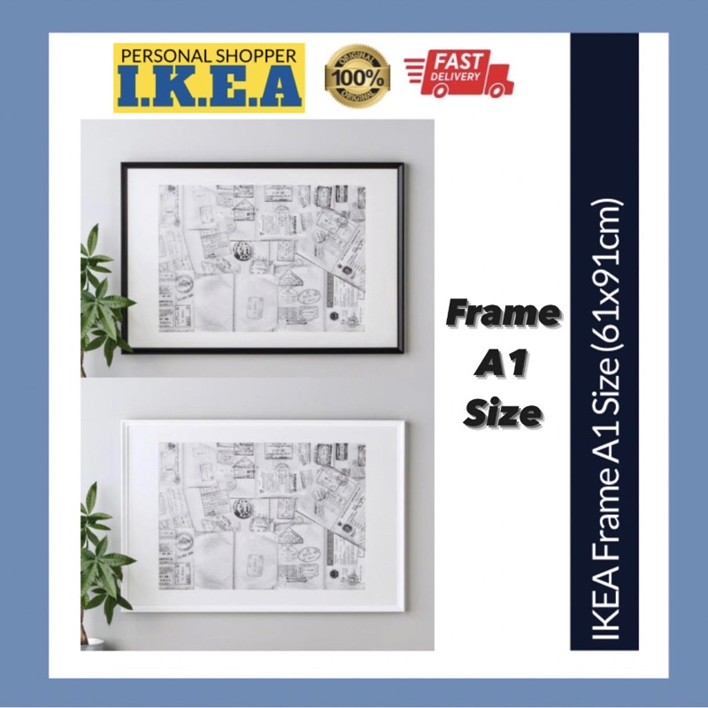IKEA Frame Photo Rodalm Picture Gambar Size A1 Saiz Poster Black Brown ...
