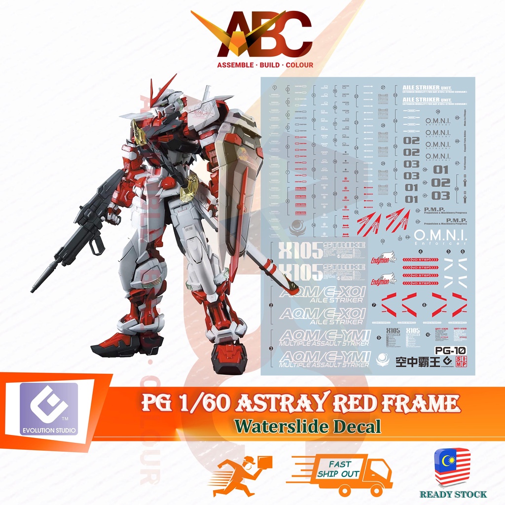 (Evo) Waterslide Decal - PG 1/60 Astray Red Frame (Fluorescent) MBF-P02 ...