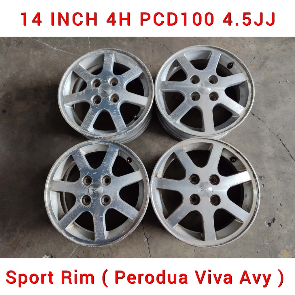 Perodua Viva Avy L250s Sport Rim ( Daihatsu ) 14 INCH 4H PCD100 4.5JJ ...