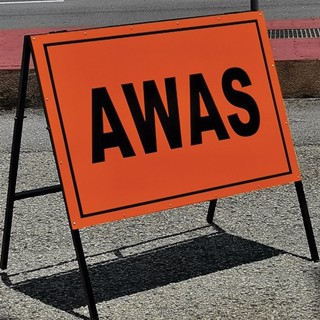 Reflective AWAS Sign Kerja Di Hadapan/Signboard/Papan Iklan/Papan Tanda ...