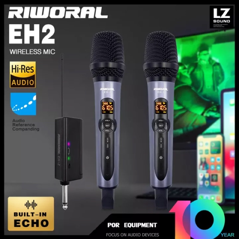 RIWORAL EH-2 professional wireless microphone uhf Volume adjustment and ...