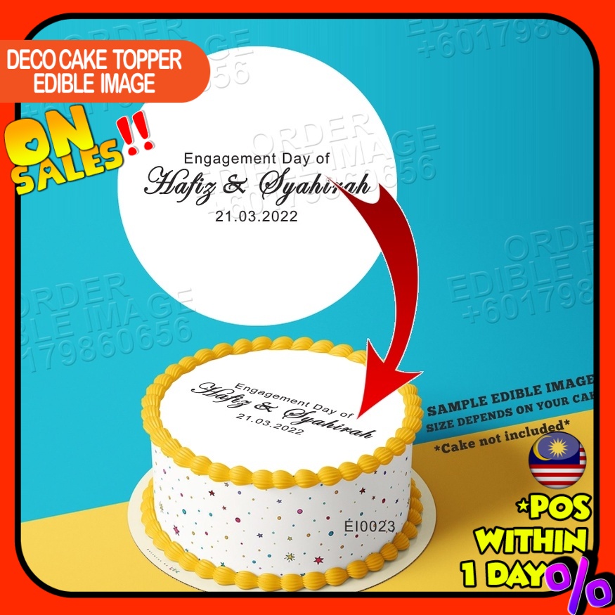 Printing EI Wedding Engagement Kahwin Tunang 6 Edible Image Print Cake ...