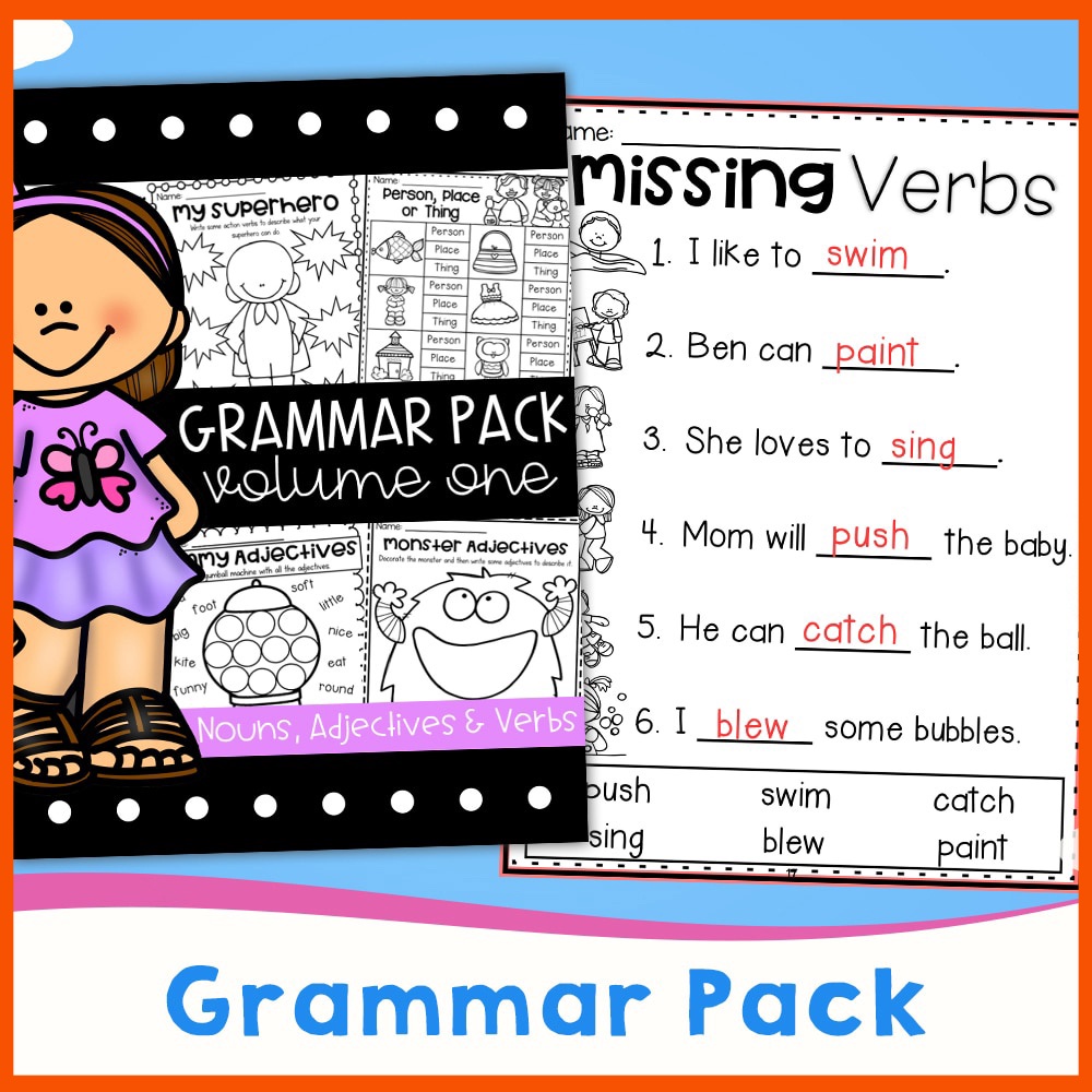 The English Grammar Workbook for 1st 2nd Grade A4 Paper Worksheet ...