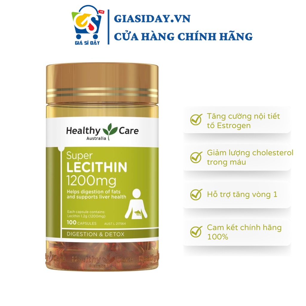 [Date 2025] Healthy Care Super Lecithin Australian Soy Germ 1200mg 100 ...