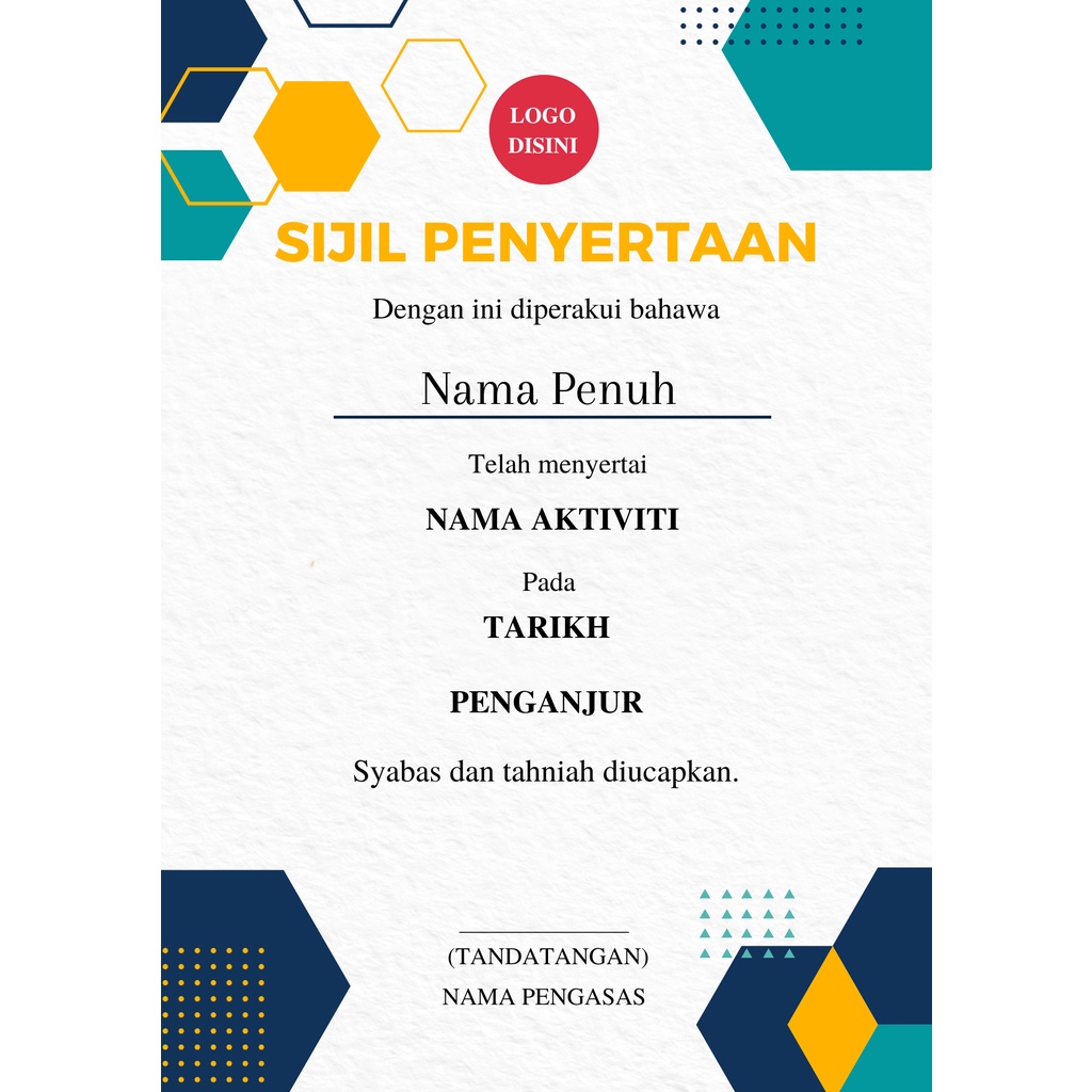 Template Sijil Template Certificate boleh edit dalam powerpoint ...