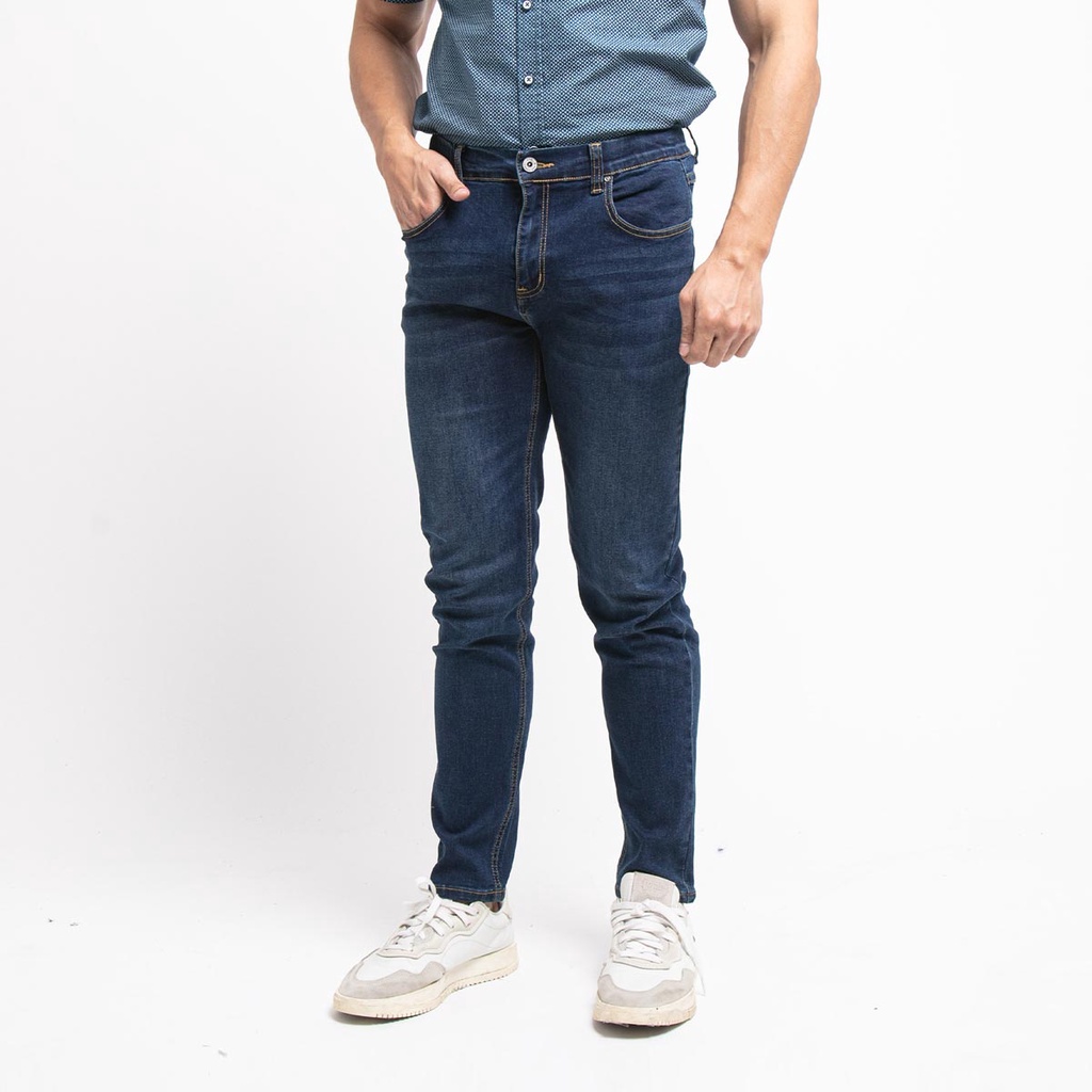 Forest Elastic Waist Stretchable Slim Fit Jeans Men Denim Jeans ...