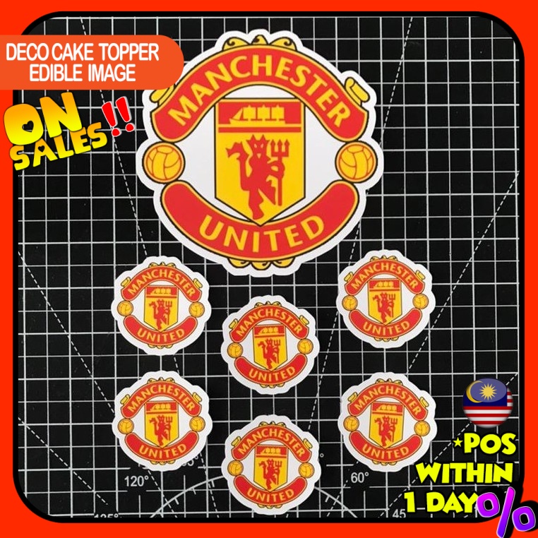 READY STOCK Happy Birthday Cake Topper Manchester United MU Decoration ...