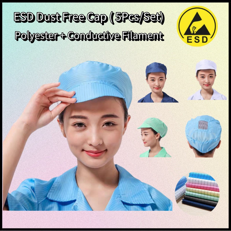 5Pcs/Set Dust Free Anti Static ESD Cap High Quality Polyester ...