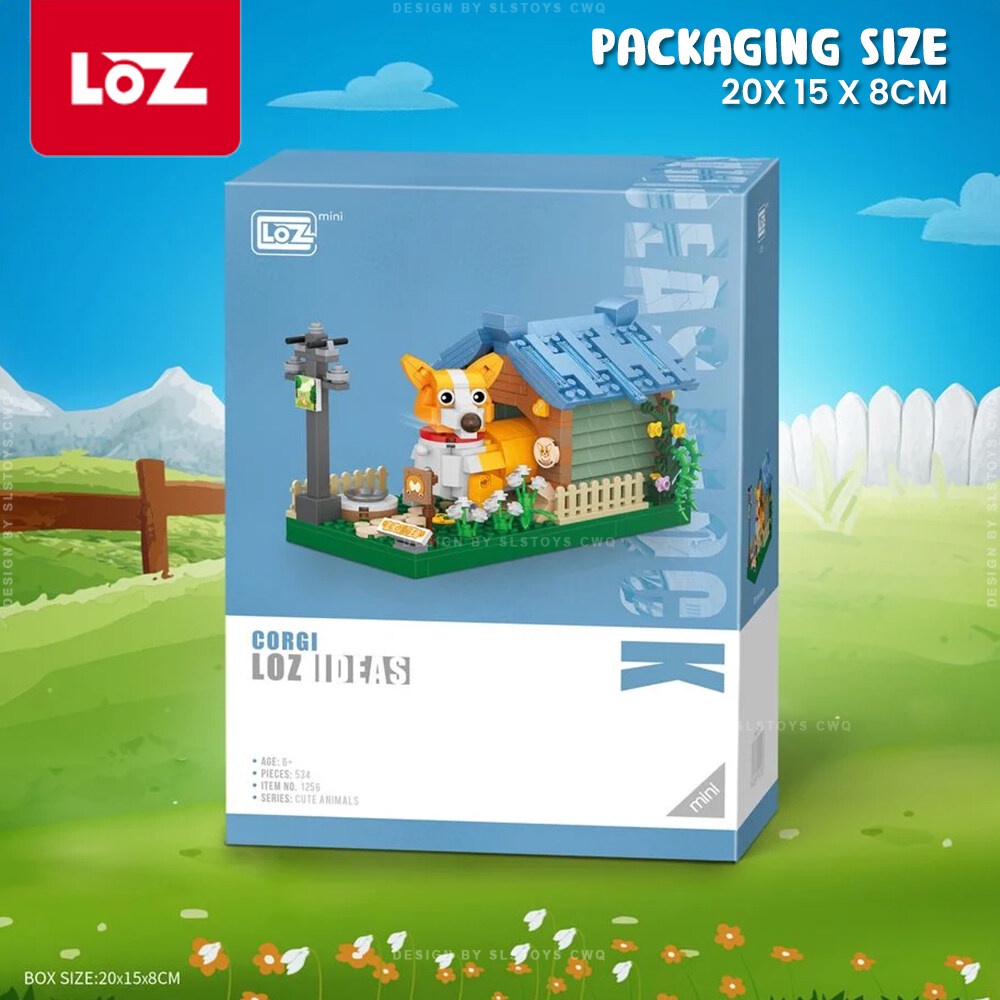 LOZ IDEAS Mini Block 1254 / 1256 Animal Farm Sheep Corgi Village House ...
