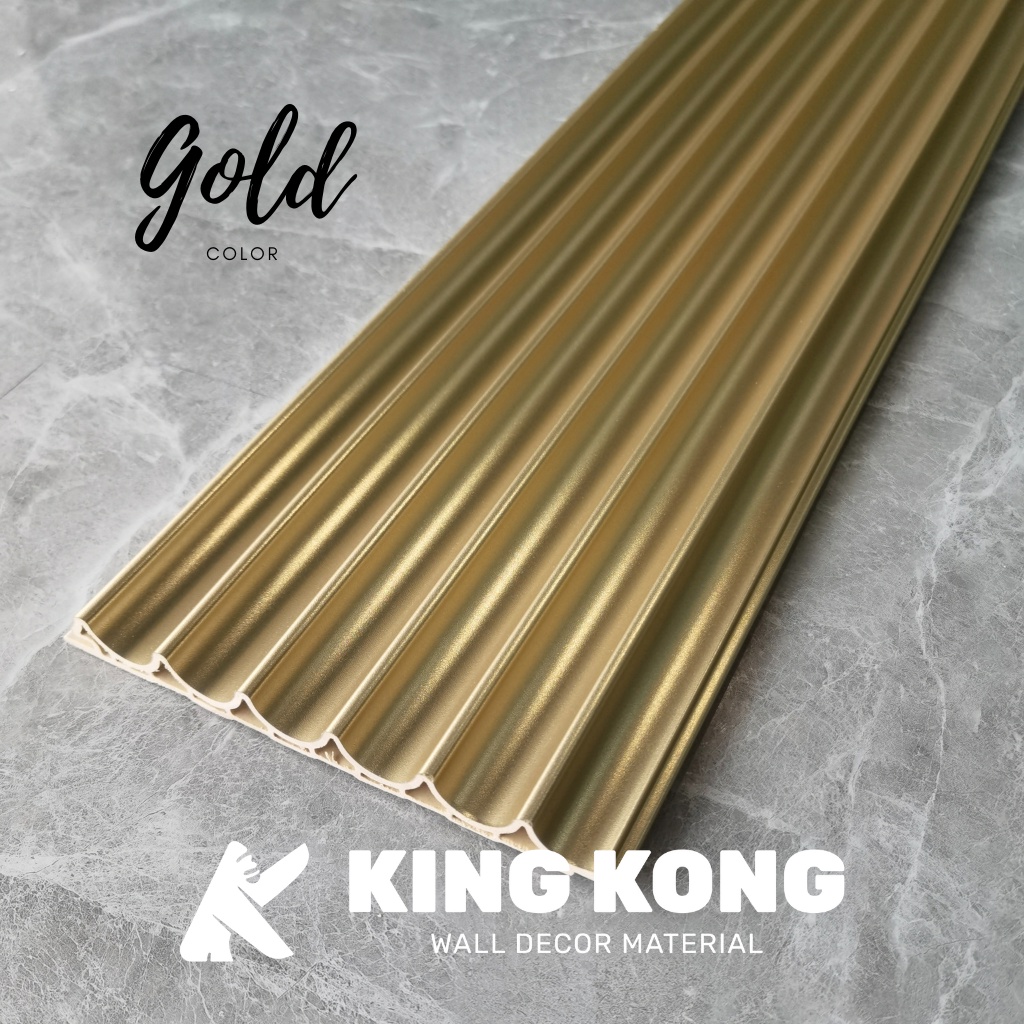 Fluted Wall Panel WPC Wall Decoration Metal Color Gold Rose Gold ...