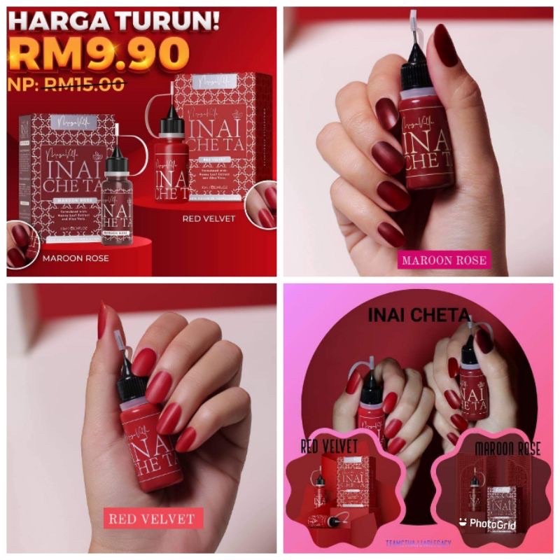PRE ORDER INAI Che Ta Maroon Rose / Red Velvet | Shopee Malaysia
