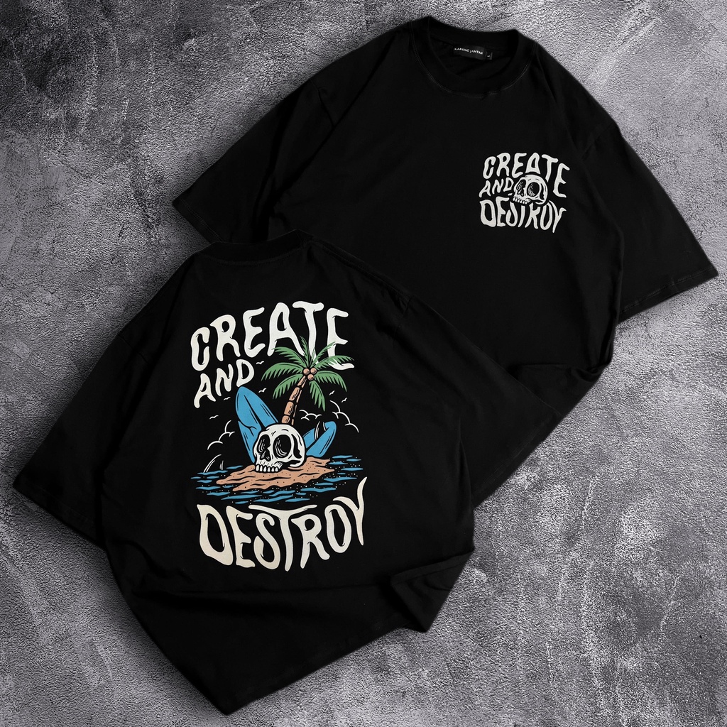 "DESTROY" Oversize T-SHIRT/Men's OVERSIZE T-SHIRT DISTRO | Shopee Malaysia