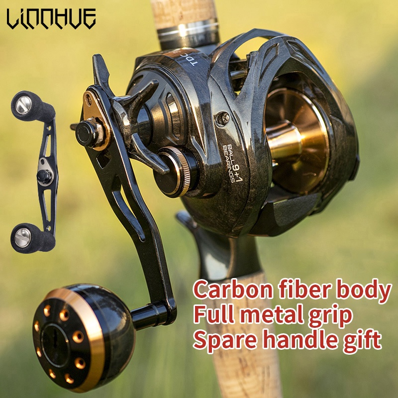 Fishing Reel TDC Carbon Fiber Body Max Drag 16kg Metal Handle Grip ...