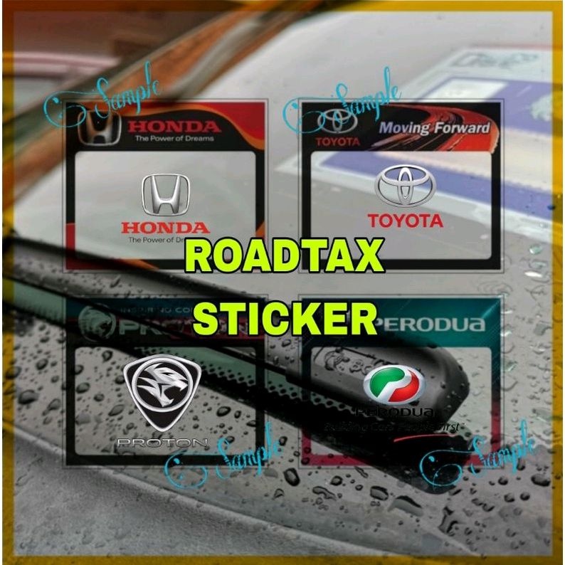 Car Road Tax Sticker No Glue Stiker Random Design Of Proton | Perodua ...