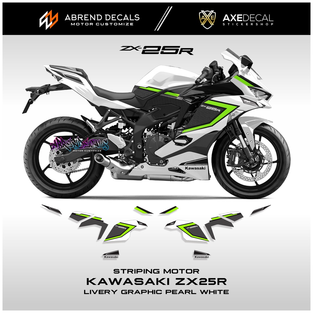 Striping ZX25R LIVERY PEARL ROBOTIC WHITE/KAWASAKI NINJA ZX 25R ...