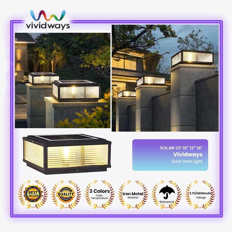 K2 VIVIDWAYS SOLAR GATE LIGHT G7 250/10INCH 300/12INCH 400/16INCH ...