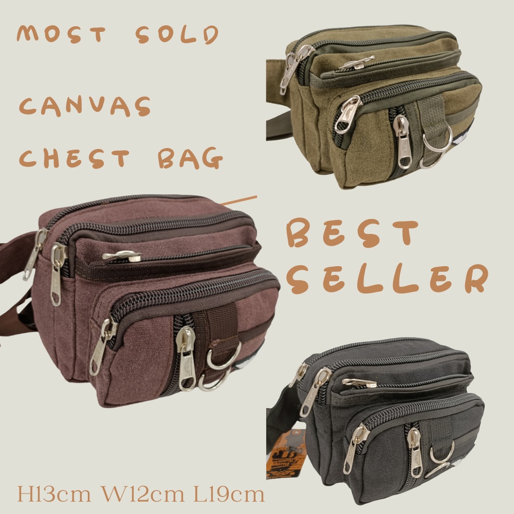 Bag pinggang lelaki chest bag pouch bag 腰包 waist bag 2649(H13cm×W12cm×L19cm) | Shopee Malaysia