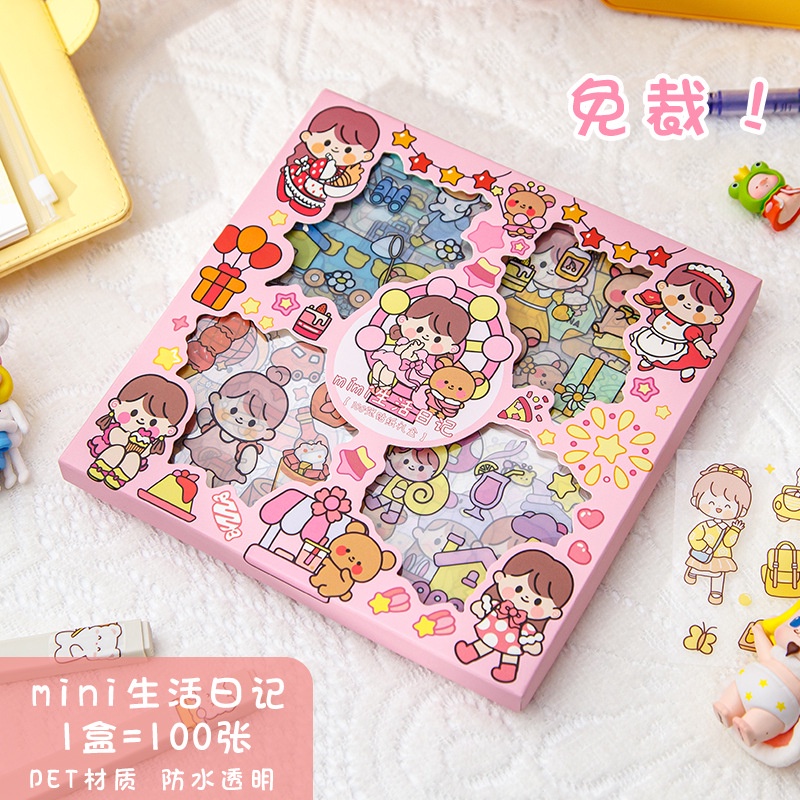 LOCAL!! Stiker Buku Comel Set Hadiah Kotak Fairy Hand Sticker Gift Box ...