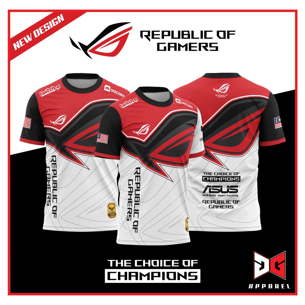 ROG REPUBLIC OF GAMERS JERSEY UNISEX FULL SUBLIMATION | Shopee Malaysia