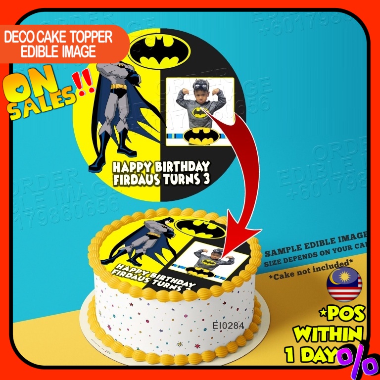 Printing EI Custom Image Batman Edible Image Print Cake Photo Icing ...