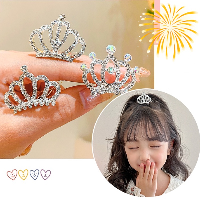 Rhinestone Children's Crown Hair Hoop Jewelry Princess Crown Hair Comb ...
