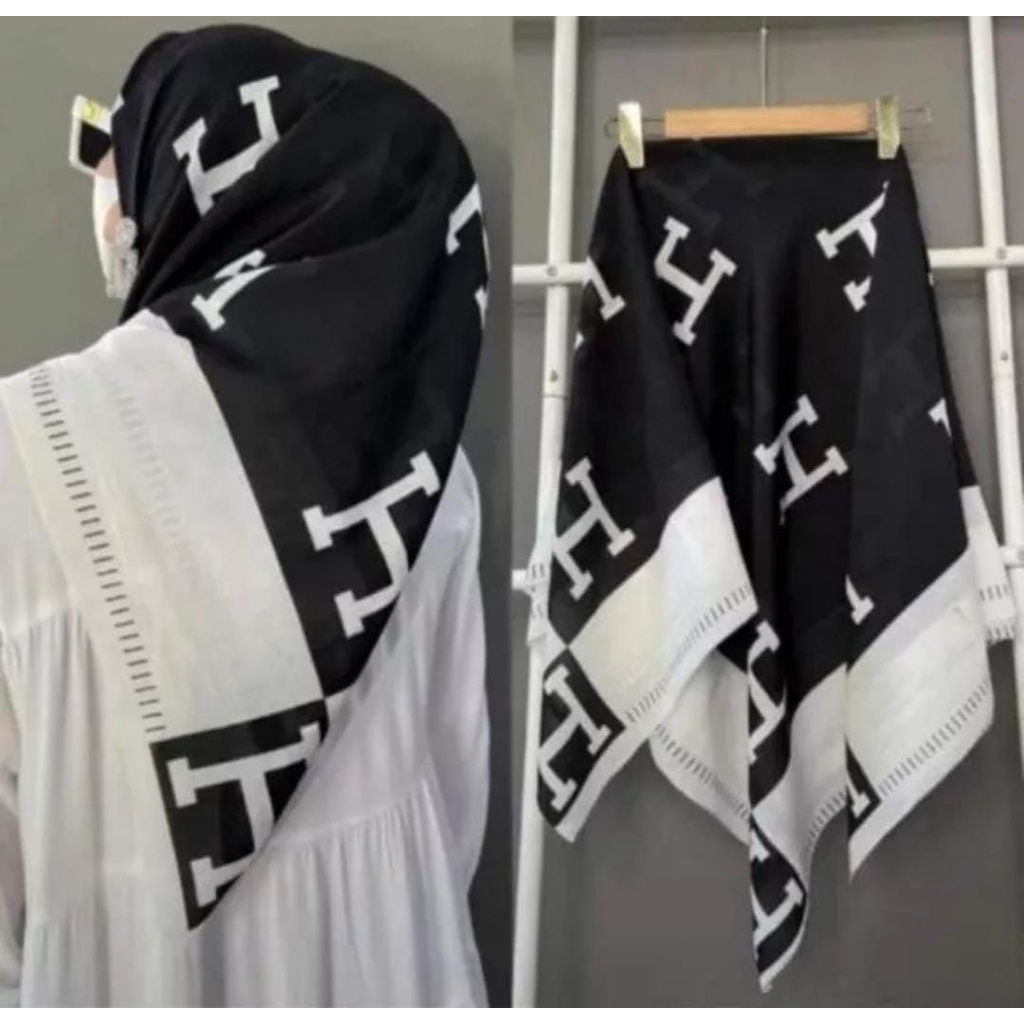 Hijab Square Hijab With H motif/ Hijab Rectangular Hijab With Premium ...