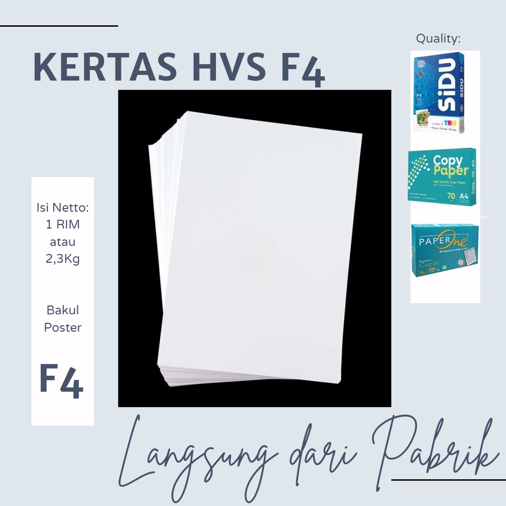 Hvs F4 Paper 70-75 gr/HVS A4 Paper 70-75 gsm Contents 1kg (1000 Grams ...