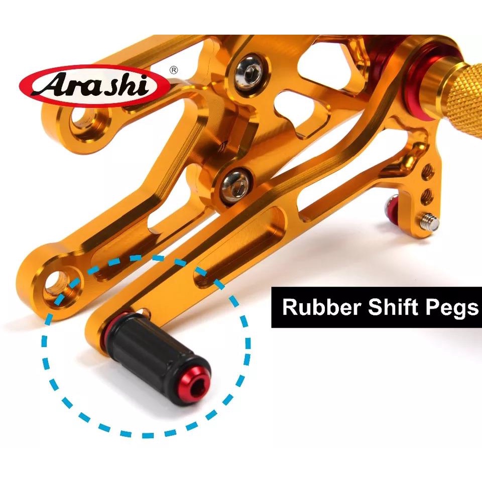 Arashi Adjustable Rearsets Replacement Rubber Shift Peg Gear Selector ...