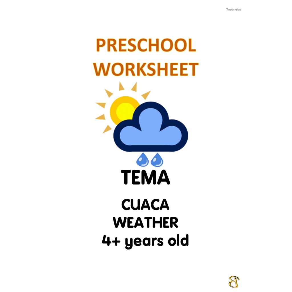 4+ YEARS OLD: Printable PDF: TEMA Cuaca/Weather (Prasekolah, KEMAS ...