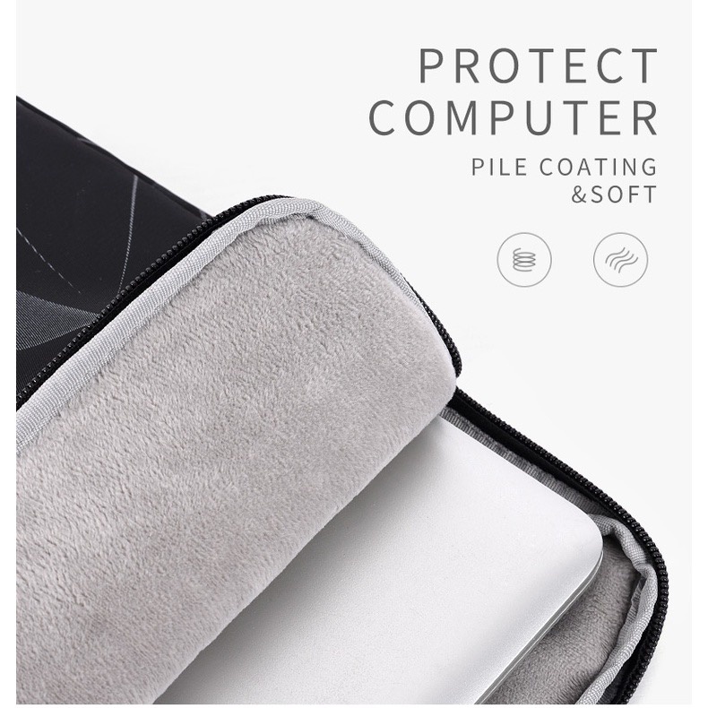 (11~15 Inch) MR Typo Laptop Bag Black Triangle Geometric Pattern Laptop ...