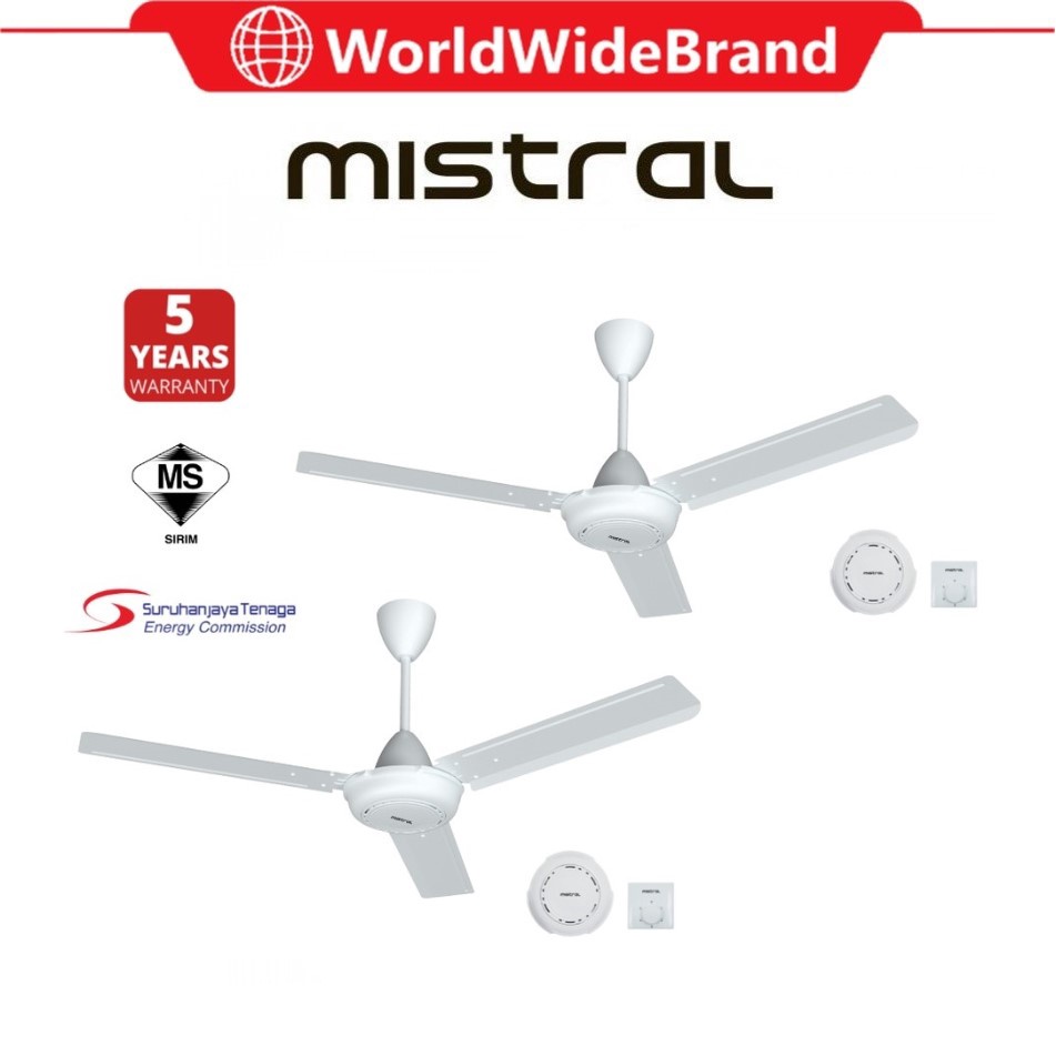 Mistral 48" Ceiling Fan (Twin Pack ) MCF48TK2 - White Color - | Shopee ...