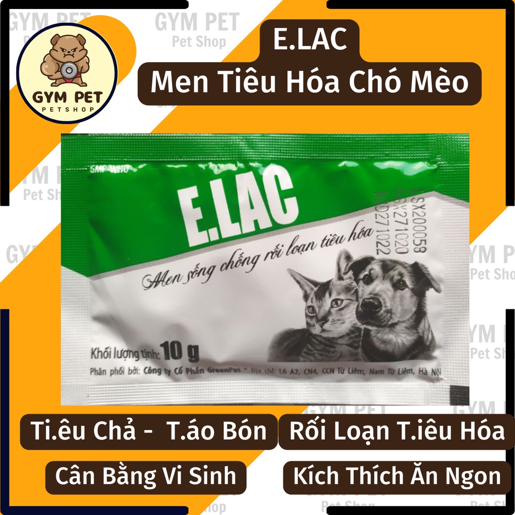 ELAC Digestive Enzyme (PET LAC) for Dogs and Cats - E.LAC - 10G Pack ...