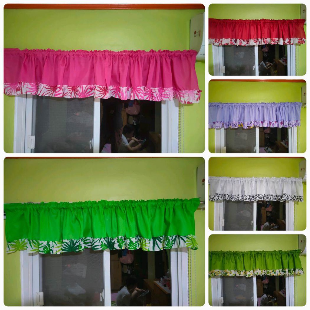 PLAIN WITH PRINTED RAFFLES VALANCER CURTAIN 60x15 INCHES | Shopee Malaysia